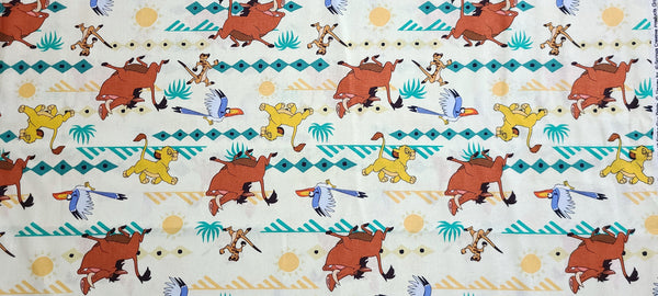 Disney Lion King Cotton Fabric Simba Geo print-- Simba, Timon, Pumbaa ...