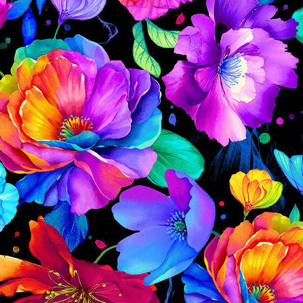 Timeless Treasures Rainbow Florals Flora-CD3816 Multi Chong-A Hwang fo ...