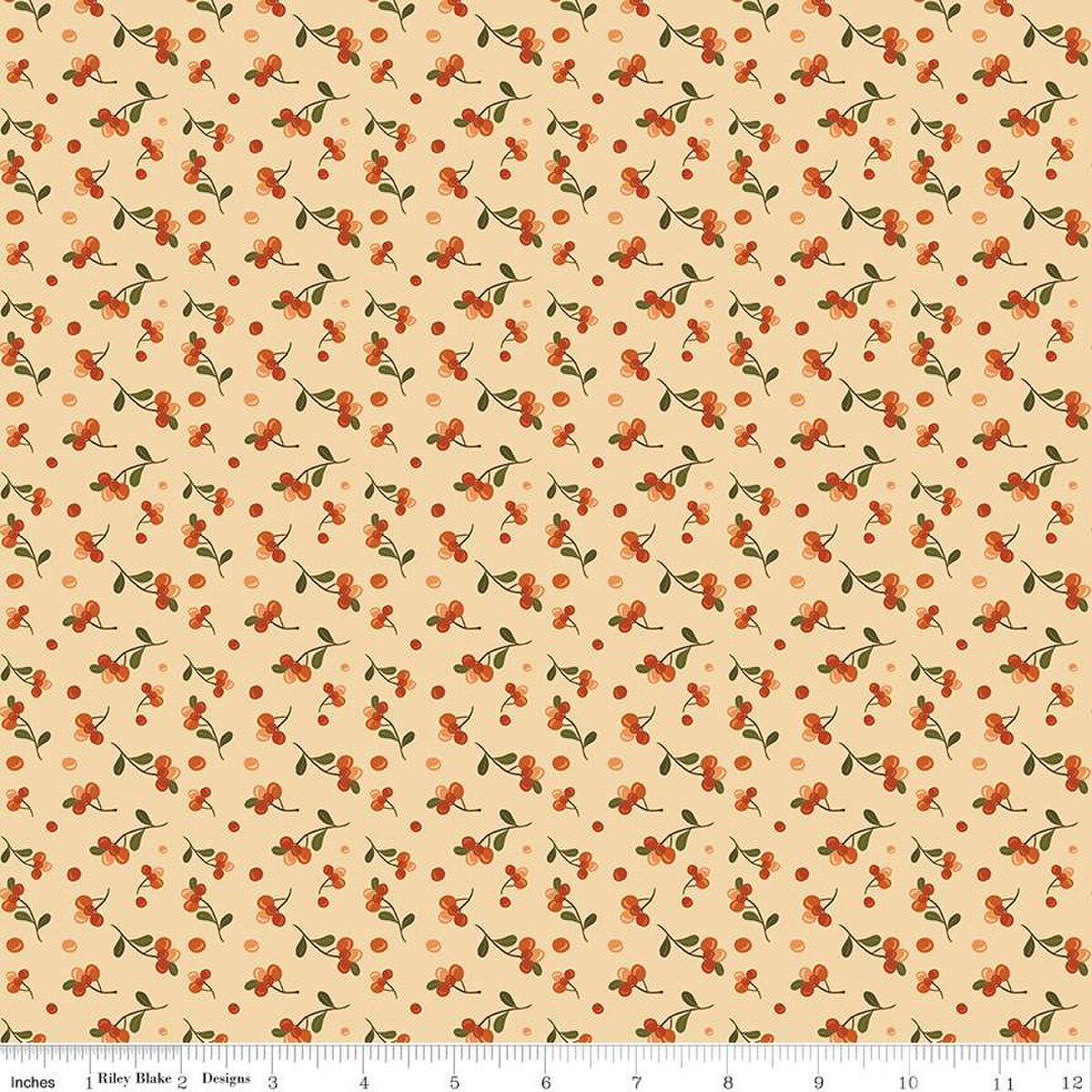 Riley Blake The Awe of Autumn Grid Hazy from Riley Bittersweet Latte C ...
