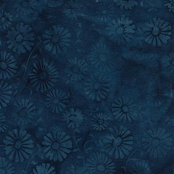 Island Batik Daisy-Blue Ocean 100% cotton floral Batik fabric – Hawk ...