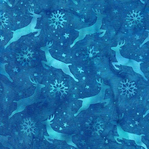 Island Batik 122327940 / Deer Snowflake-Teal Surf 100% cotton floral B ...