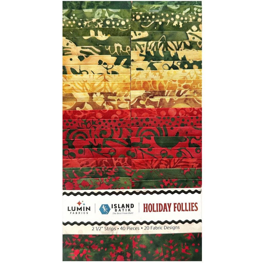Island Batik Holiday Follies Strip Pack 2.5" Fabric Strip Pack 40 piec ...